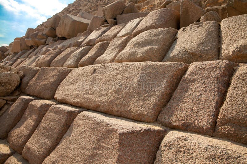 Granite Casing Blocks of Menkaure S Pyramid Back of the Pyramid Stock ...