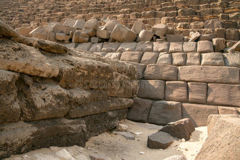 Granite Casing Blocks of Menkaure S Pyramid Back of the Pyramid Stock ...