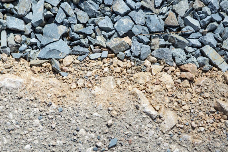 Granite Chippings Layer Texture for Road Asphalting Preparation, Close ...