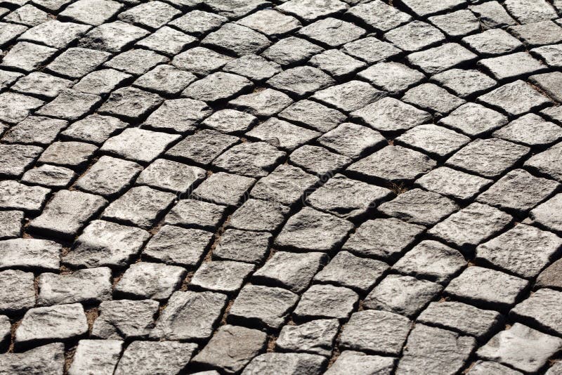 Granite Cobblestone. Dark Textured Backdrop Of Hewn Rectangular Stones ...