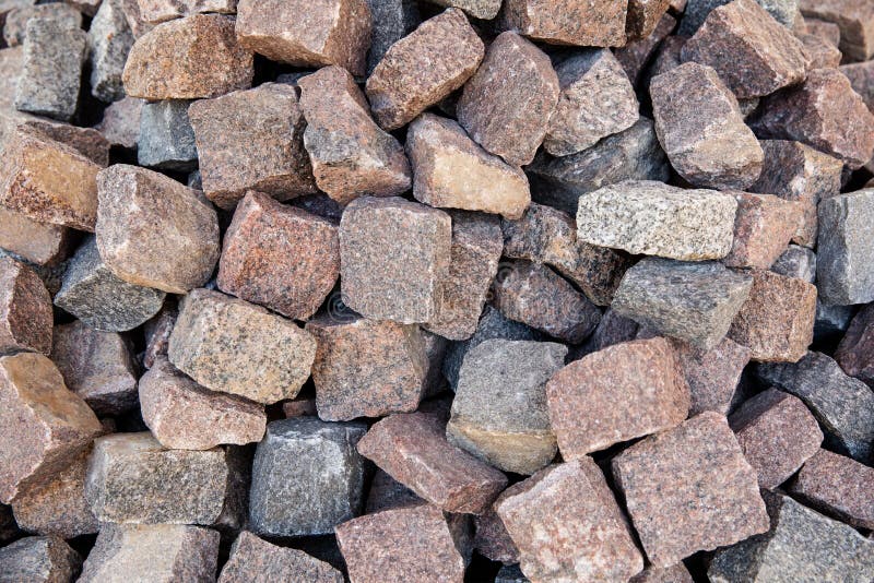 Granite cobblestone pavers stock image. Image of cobblestone - 144282903