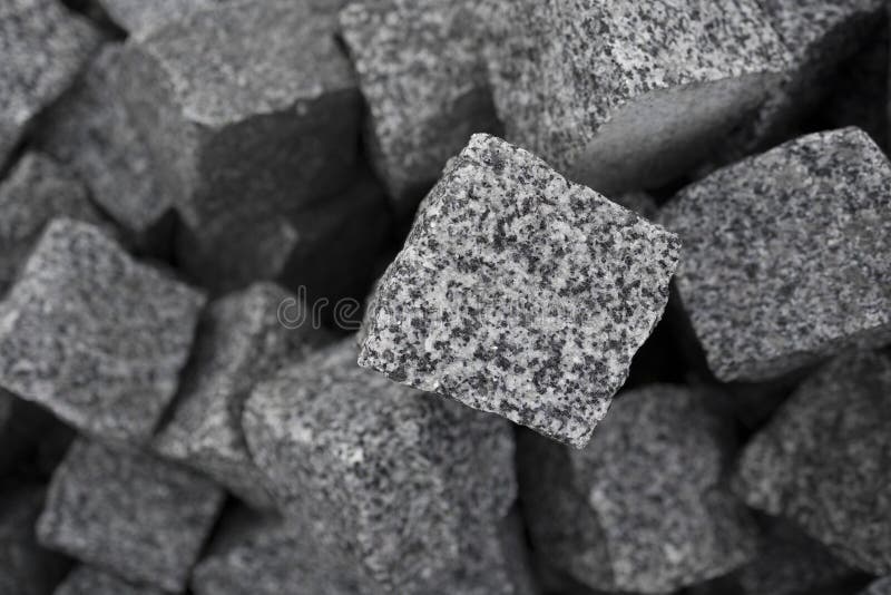 Granite Cubes Texture Background. Close Up View Stock Photo - Image of ...