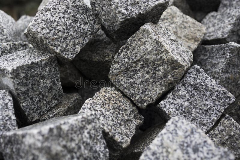 Granite Cubes Texture Background. Close Up View Stock Image - Image of ...
