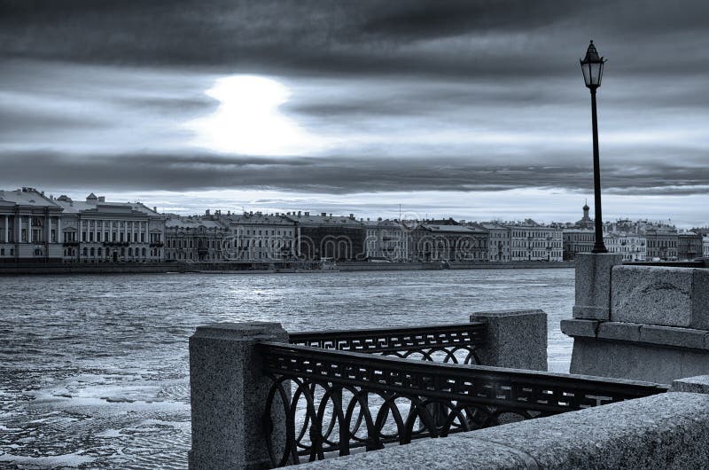 The Granite Embankment of the River Stock Photo - Image of architecture ...