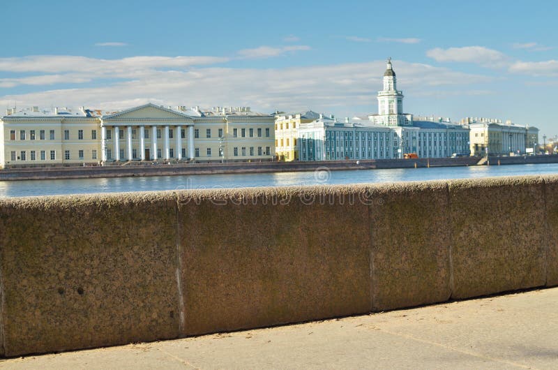 The Granite Embankment of the River. Stock Photo - Image of landmark ...