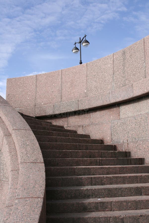 Granite Ladder with Figured Handrail, Granite Stairs. Stock Image ...