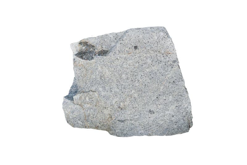 A Big Gray Granite Igneous Rock Isolated on a White Background. Stone ...