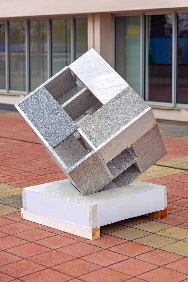 Stone cube square editorial stock photo. Image of sailboat - 73752663