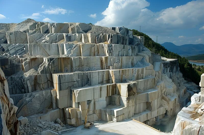 Granite mining in a quarry stock photo. Image of extraction - 309893598