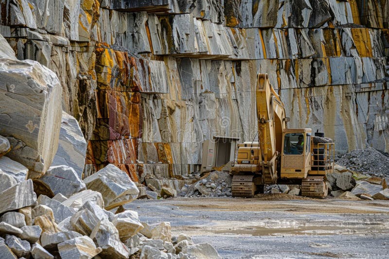 Granite mining in a quarry stock image. Image of structure - 309893605