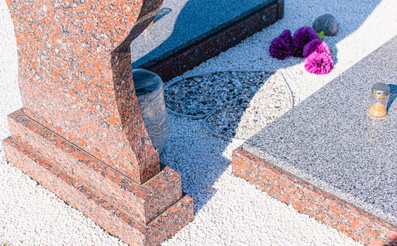 Granite Monuments in the Cemetery Stock Photo - Image of granite, gray ...
