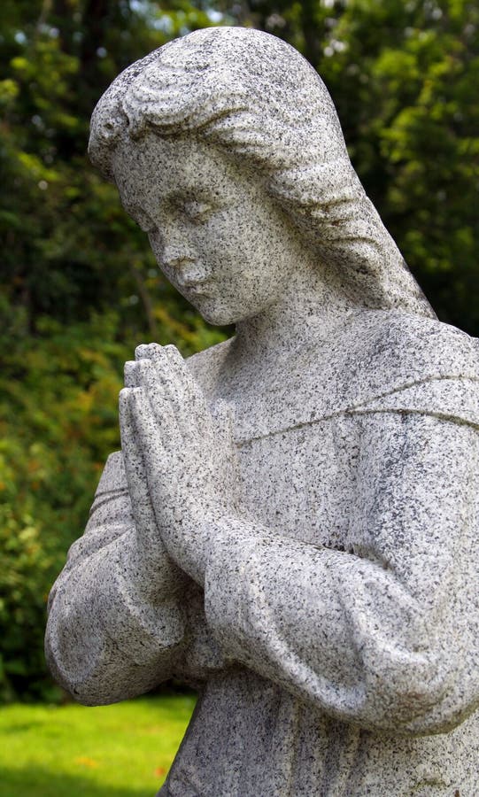 Granite Praying Statue stock image. Image of stone, girl - 14599231