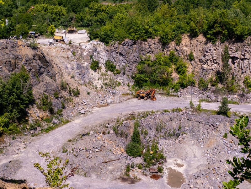 Granite Quarry and Old Technique Stock Photo - Image of excavator ...