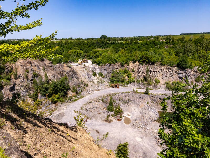 Granite Quarry and Old Technique Stock Photo - Image of left, middle ...