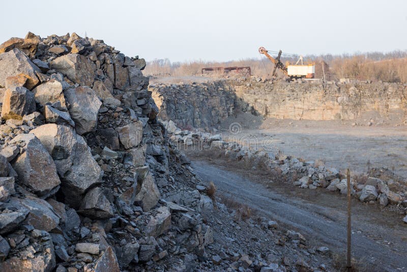 Granite Quarry, Stone Mining in an Old Quarry Stock Image - Image of ...