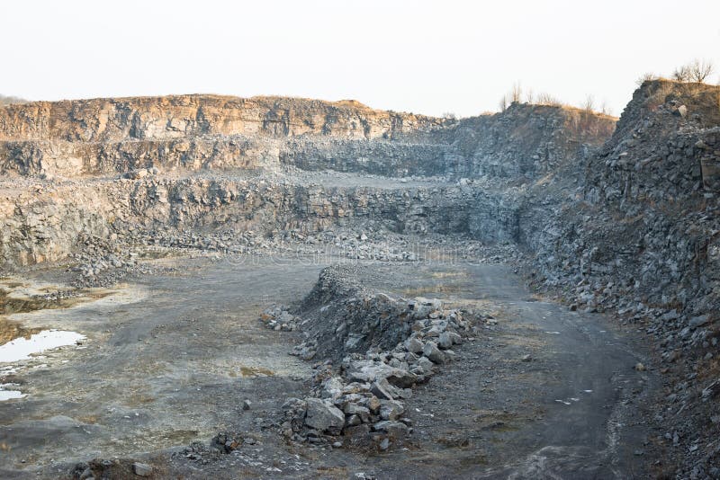 Granite Quarry, Stone Mining in an Old Quarry Stock Image - Image of ...