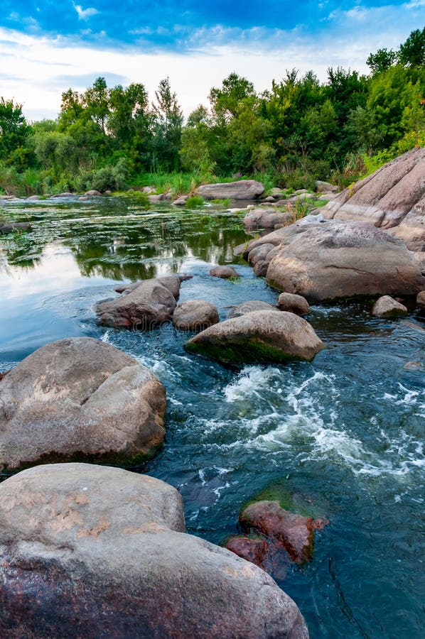 Granite Rapids and Rapids with Rapidly Flowing Water on the South Bug River Stock Photo - Image ...
