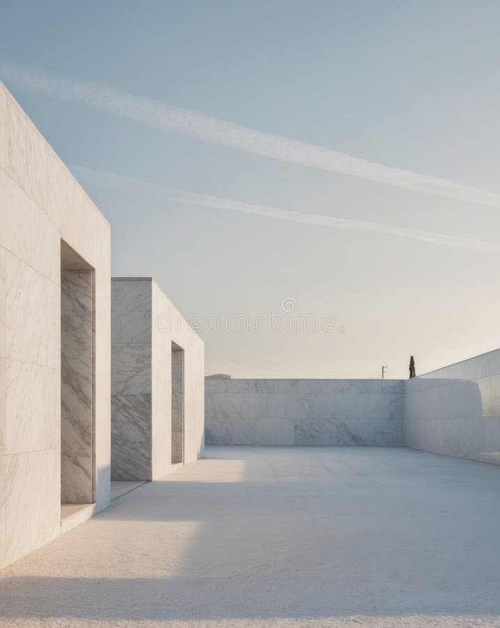 Granite Road among the Marble Walls Urban Landscape. Stock Photo ...