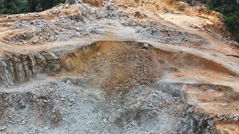 After Granite Rock Blasting at Quarry Stock Image - Image of rock ...