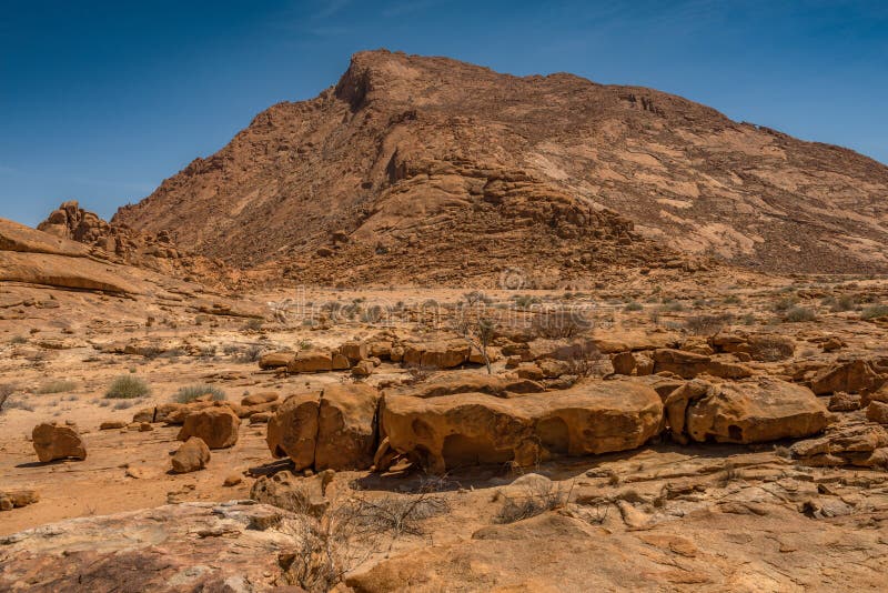 Granite Rock Formations at the Spitzkoppe in Namibia Stock Photo ...