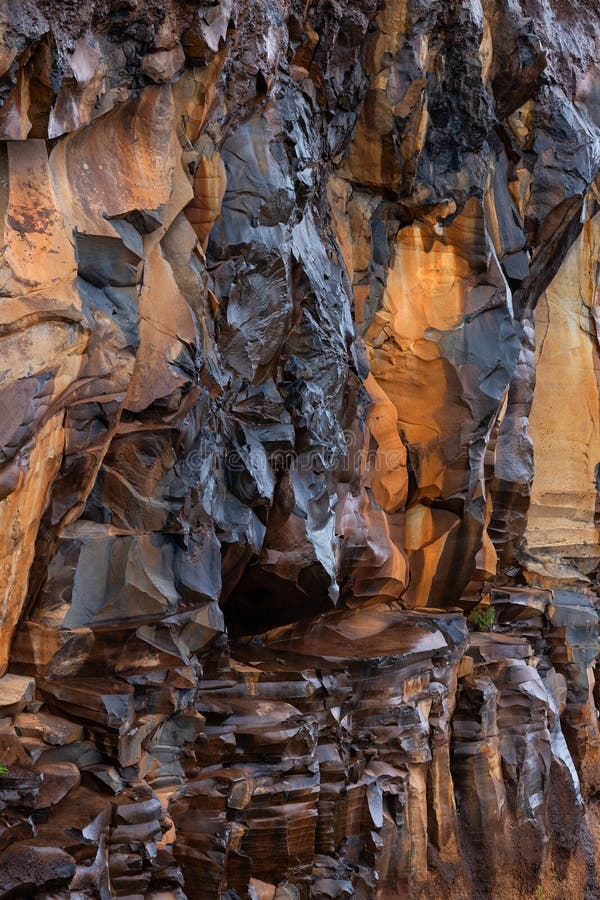 Granite Rock Wall in Madeira Island Stock Photo - Image of rock, island ...