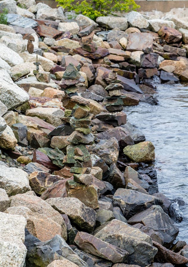 Stone Seawall Toward Empty Pier Stock Photo - Image of rock, wall: 31025292
