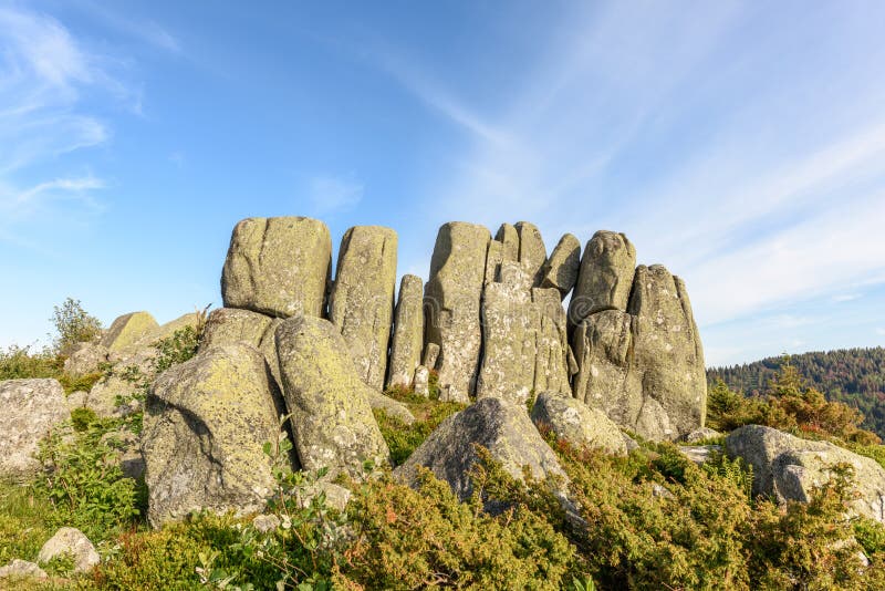 Granite Rocks in the Vosges Mountains Stock Image - Image of pattern ...