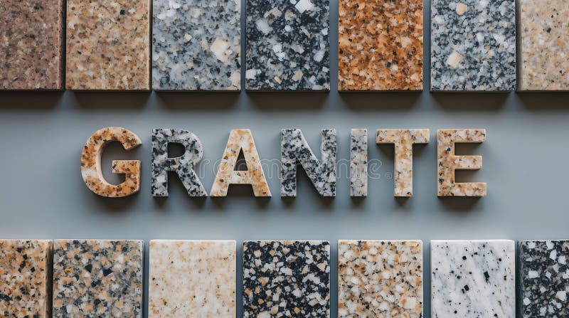 Granite Samples Displayed with Unique Textures and Shades for Design ...