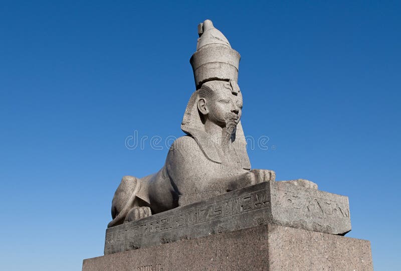 Granite sphinx stock image. Image of russia, blue, sphinx - 53103619
