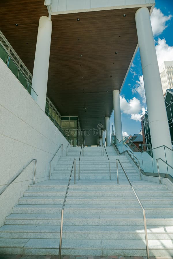 Granite Staircase with Stone Steps in a Building with Columns Stock ...