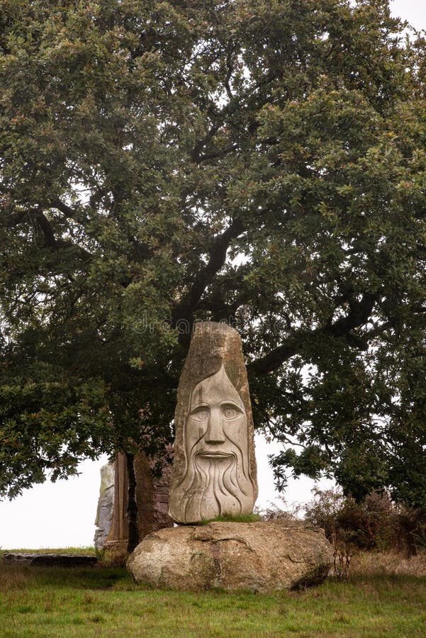Granite Statue of Bearded Man and Tree Editorial Photo - Image of ...
