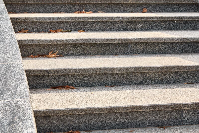 Granite Steps of Gray Color with a Structure, Parallel Lines and an Arc ...