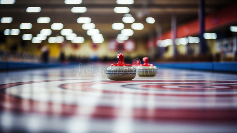 Curling Stone on Ice on Blurred Background Stock Illustration ...