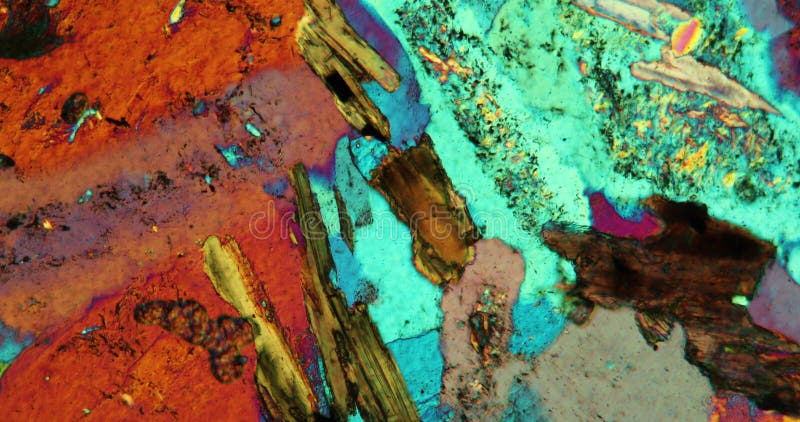 Granite Stone Cut Under the Microscope Stock Video - Video of research ...