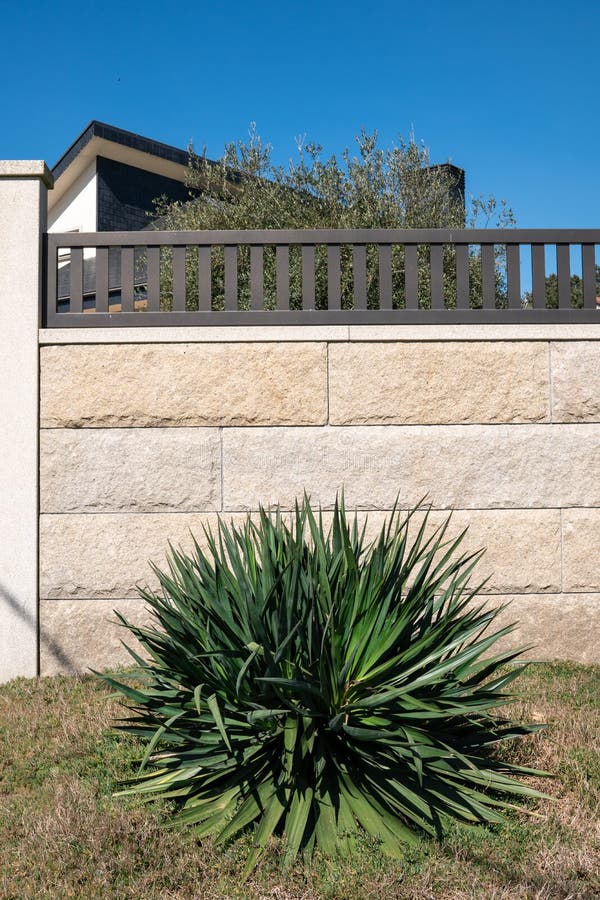 Granite stone fence stock photo. Image of country, exterior - 148345724