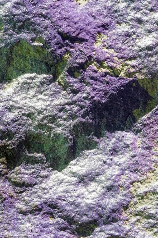 Granite Stone Painted in Blue Paint. Solid Rock Pieces or Solid Mass ...