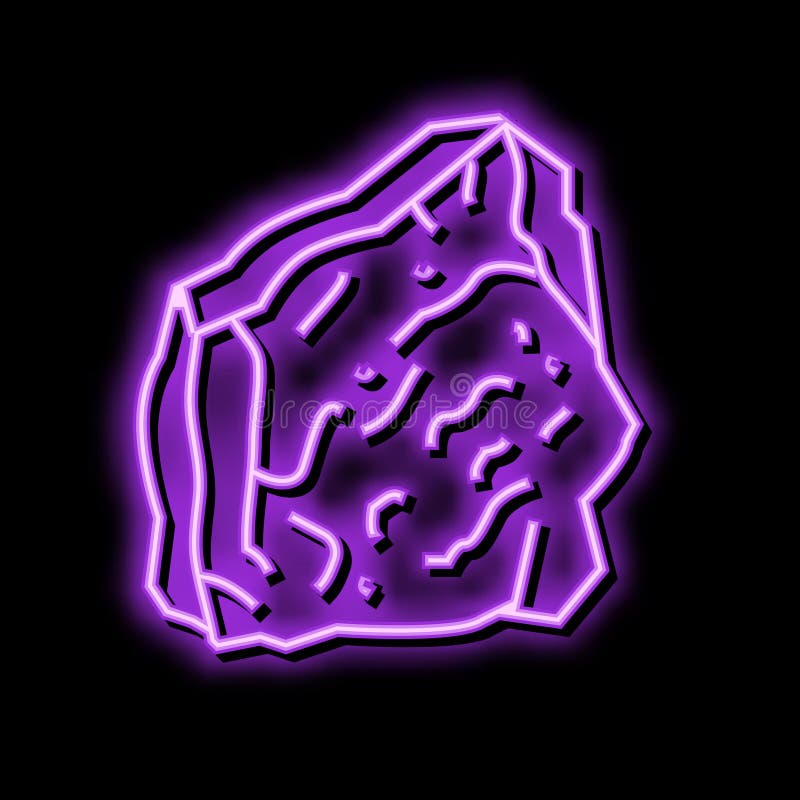 Granite Stone Rock Neon Glow Icon Illustration Stock Vector ...