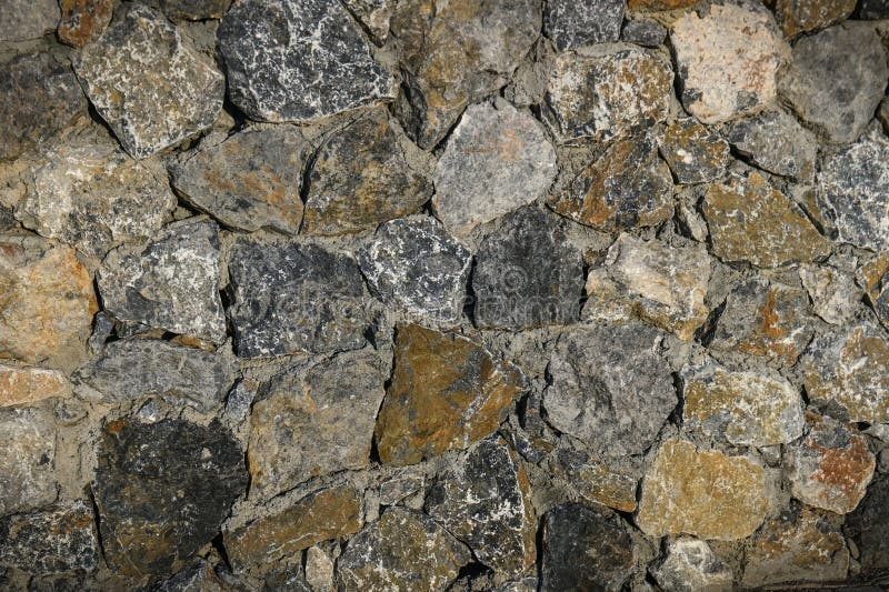 A Wall Constructed from Genuine Rock Materials 2 Stock Image - Image of ...