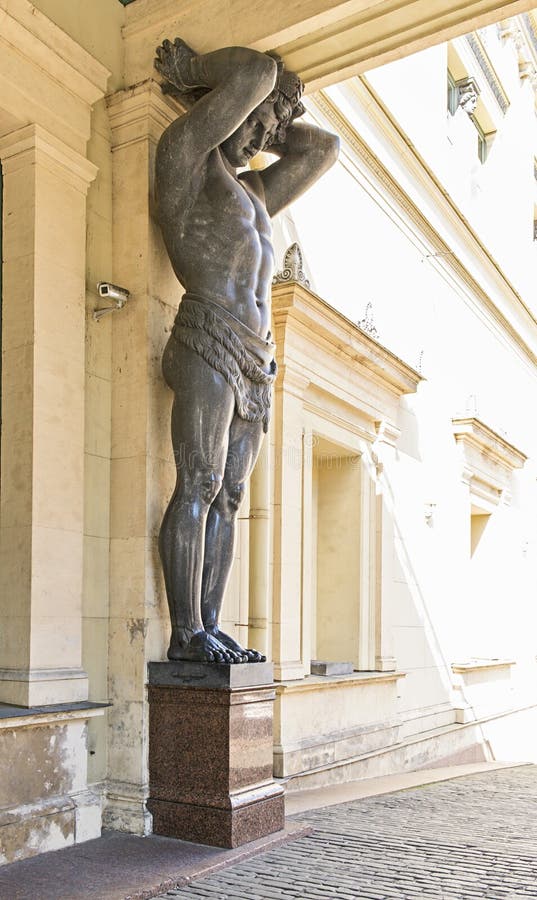 Giant Telamon, Atlas Supporting Statue Of Ruined Temple Of Zeus In The ...