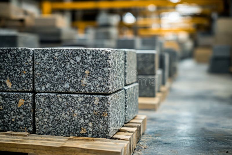 Granite Tiles Stacked and Ready for Transport in Warehouse or Storage ...