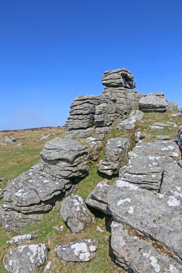 Granite Tor on Dartmoor, Devon Stock Photo - Image of moor, clouds ...