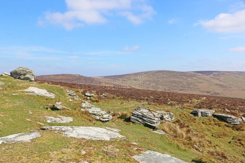 Granite Tor on Dartmoor in Devon Stock Photo - Image of nature, valley ...