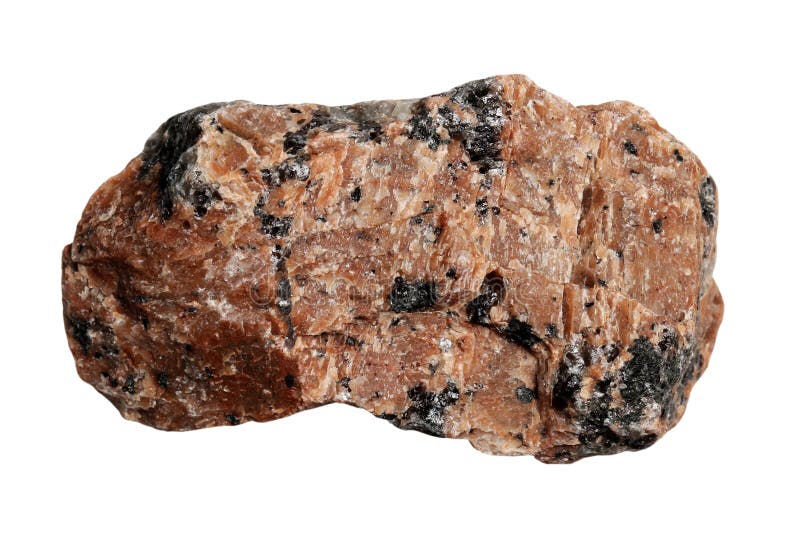 Granito Rosa Su Un Fondo Bianco Fotografia Stock - Immagine di minerale ...