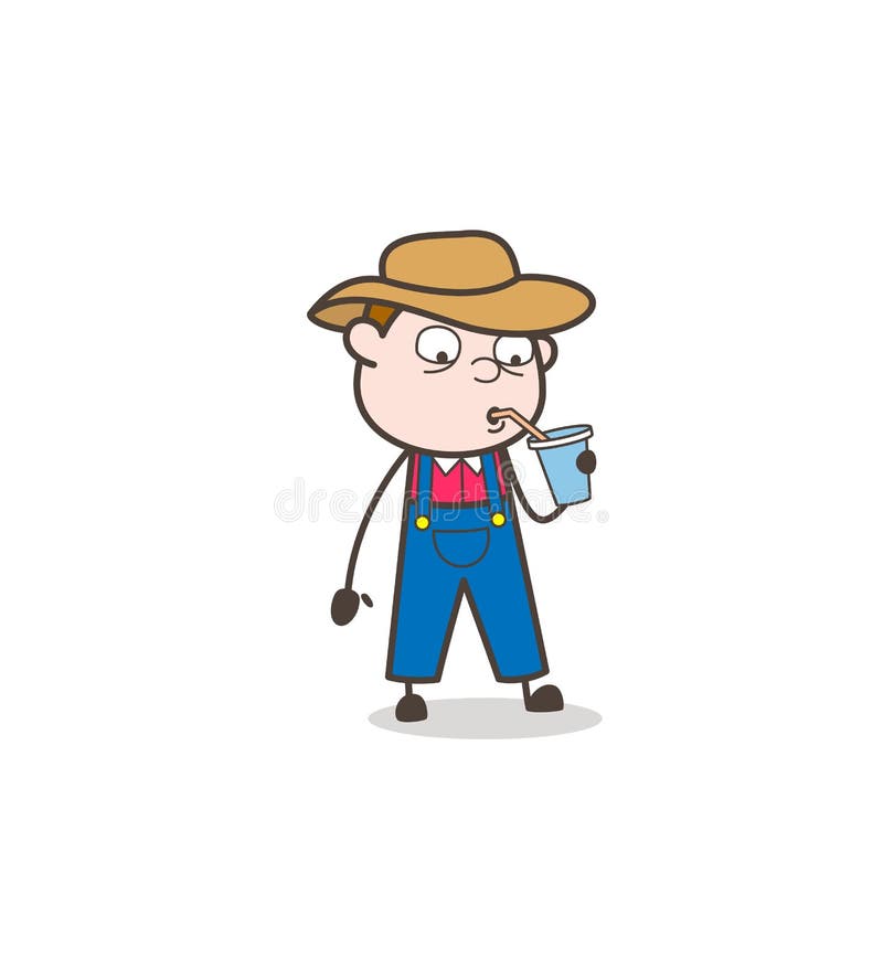 Agua Potable Del Muchacho Sediento - Vector Lindo Del Niño De La ...