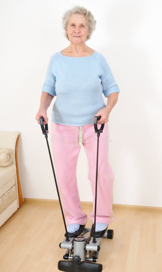 Granny do morning exercise stock image. Image of lady - 17437729