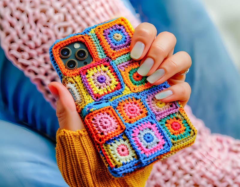 Granny Square Crochet Art stock illustration. Illustration of ...