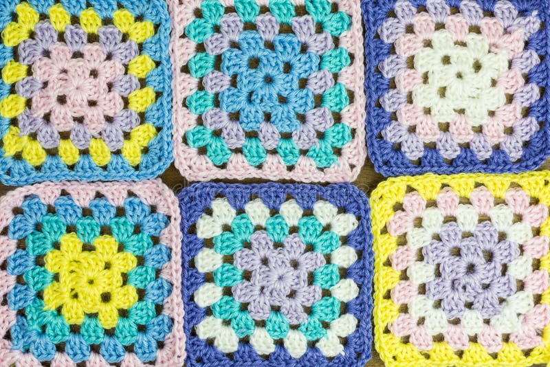 Granny squares background stock image. Image of crocheting - 117580205