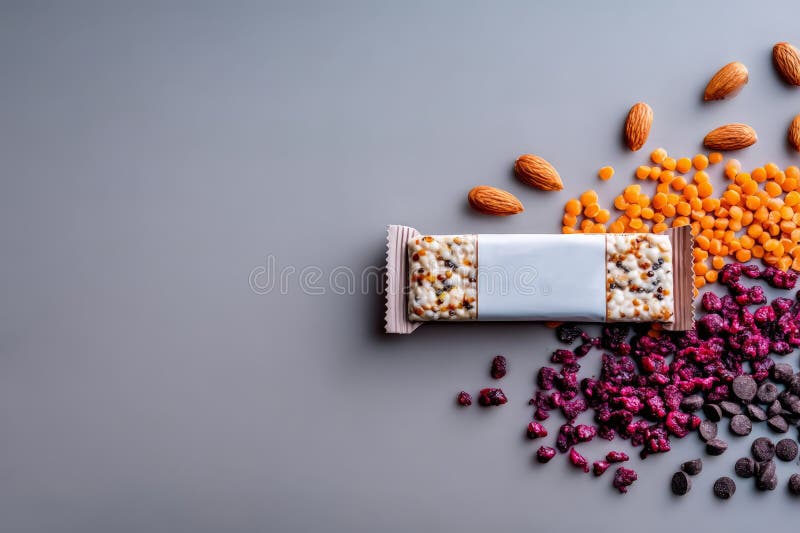 Granola Bar with Almonds, Dried Berries, Lentils, and Chocolate Chips ...