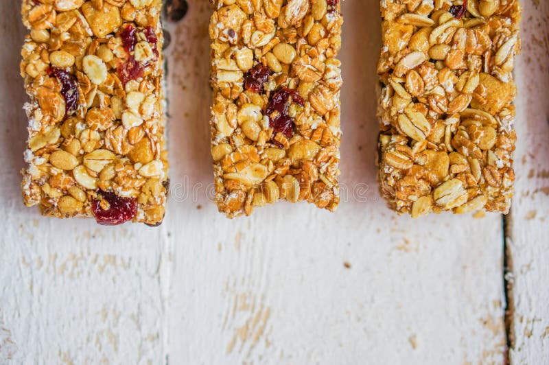 Granola Bars On Wooden Background Stock Image - Image of cereal, health ...