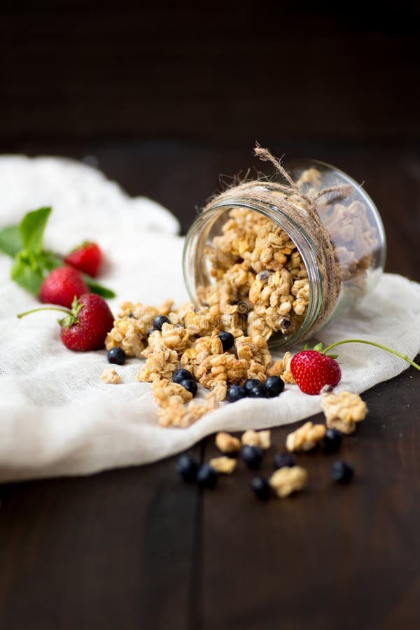 Granola with berries stock image. Image of fresh, breakfast - 74986867